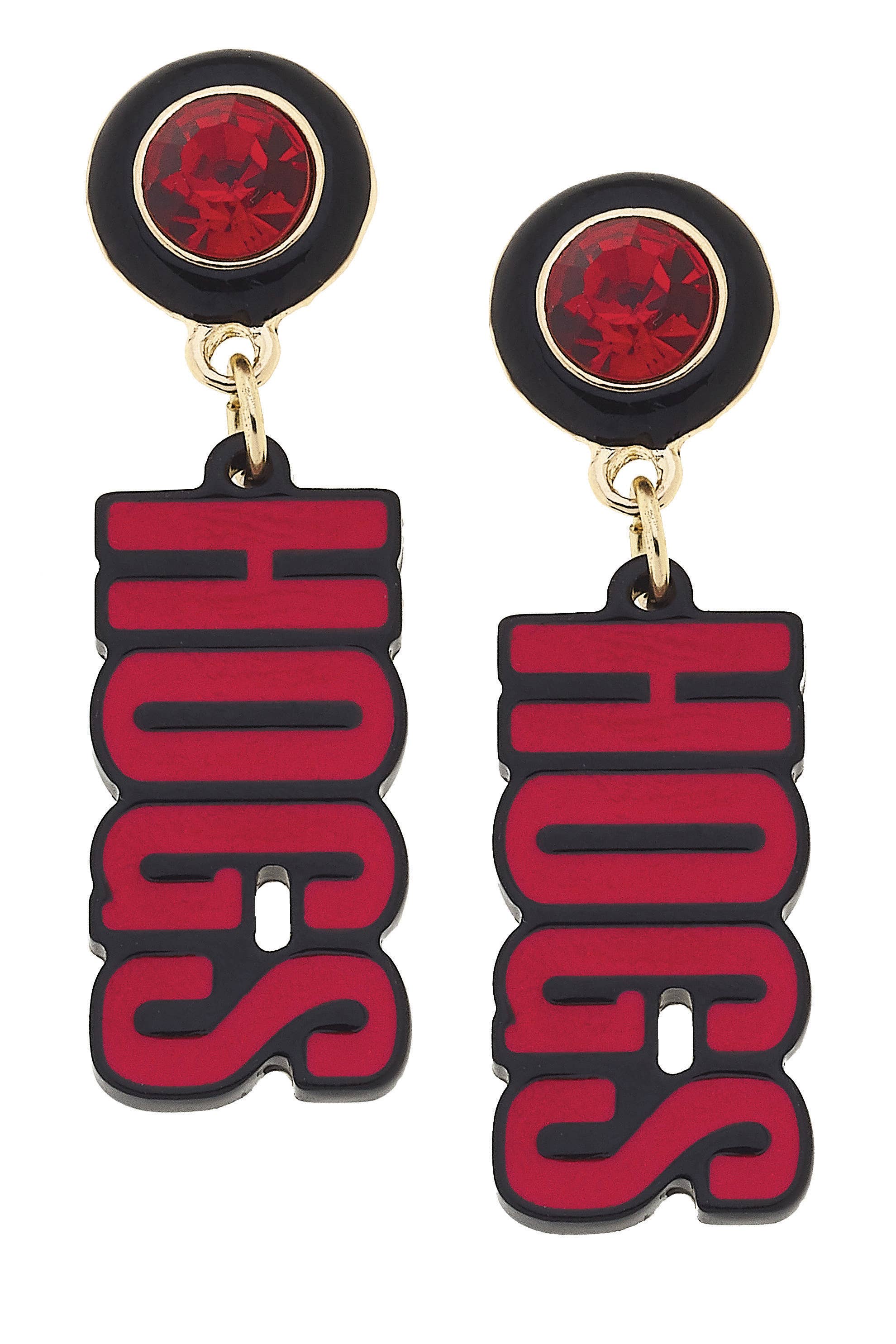 Hogs & Sparkle Block Letter Hogs Earrings – Whimsy Whoo